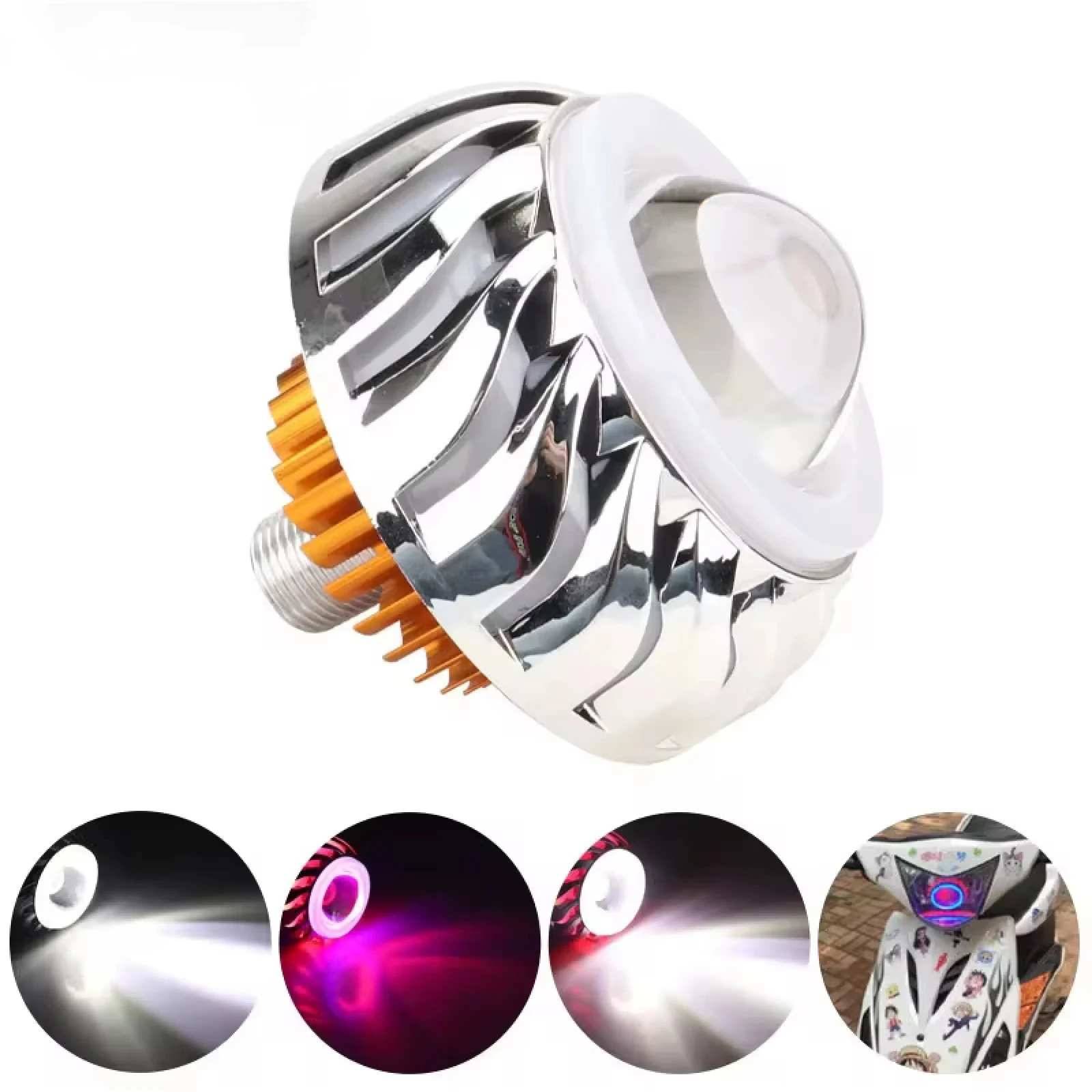 1pcs Car Motorcycle Headlight Dual LED Angel Devil Eyes Headlight ...