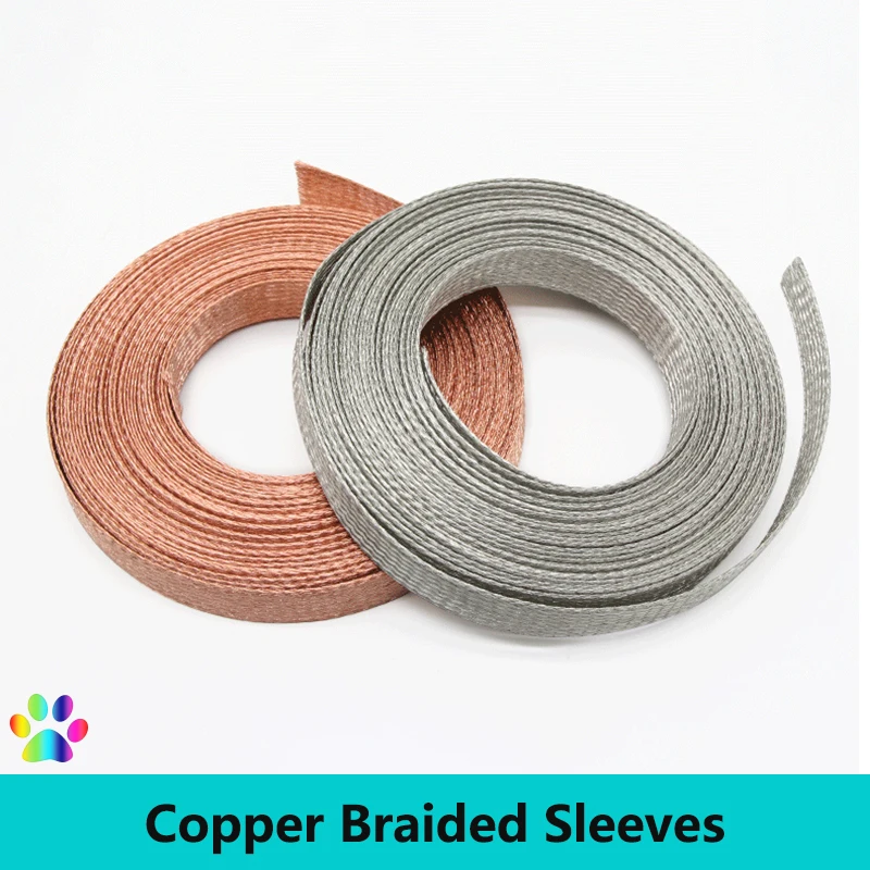 1-2-5M-Copper-Braided-Cable-Sleeve-Tinned-Plating-2-28mm-Metal-Sheath ...