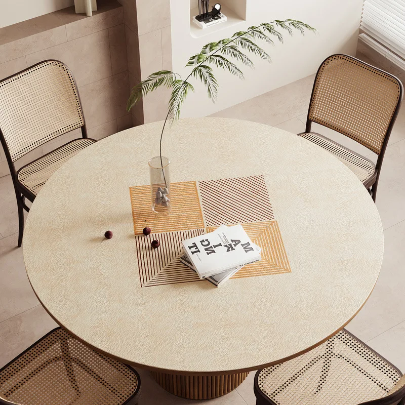 Waterproof-and-Slip-Resistant-PVC-Table-Cloth-Circular-Tablecloth-Heat ...