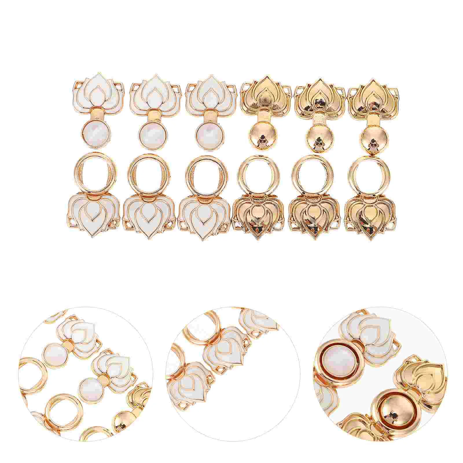 6-Pairs-Cloak-Clasp-Fasteners-Women-Clothes-Buckles-Flower-Design-Cape ...
