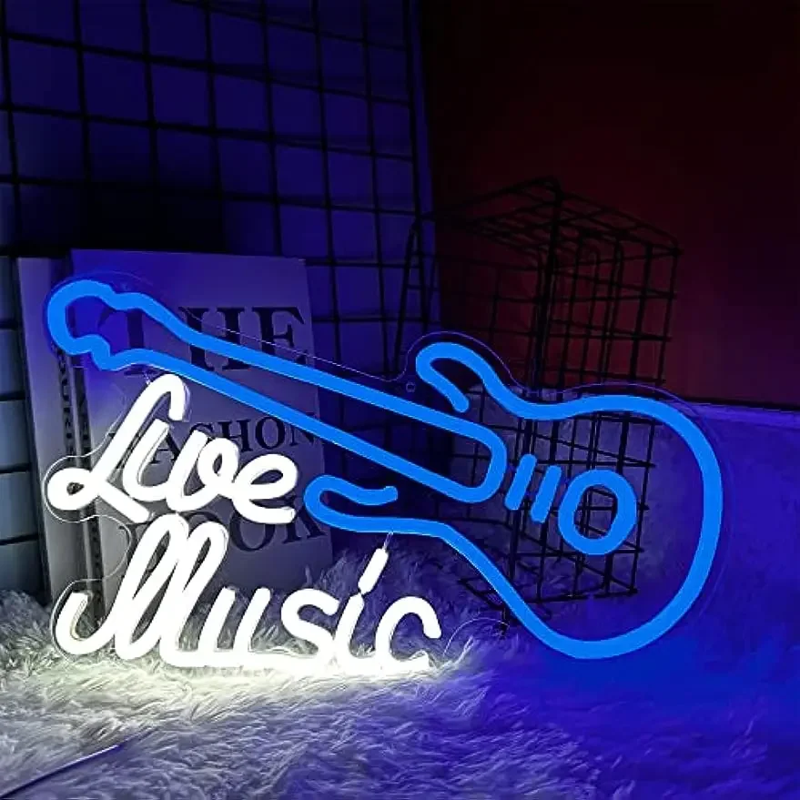 Guita-Live-Music-Neon-Lights-for-Bedroom-Guitar-Led-Light-up-Sign-with ...