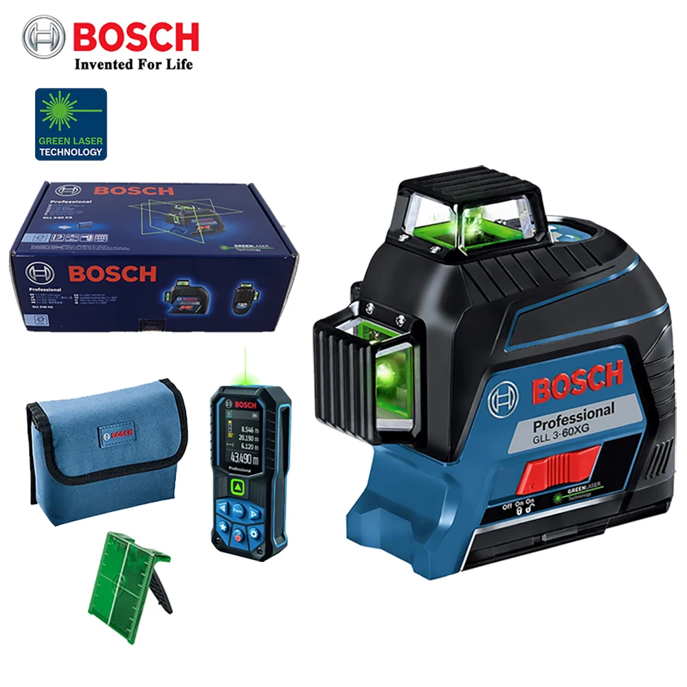 Bosch GLL 3-60 XG Professional Laser Level 360 Auto Leveling Green 12 ...