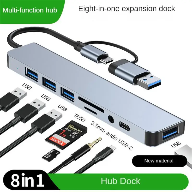 USB-C-Hub-for-Macbook-8-In-1-Adapter-PC-PD-Charge-8-Ports-Adapter ...