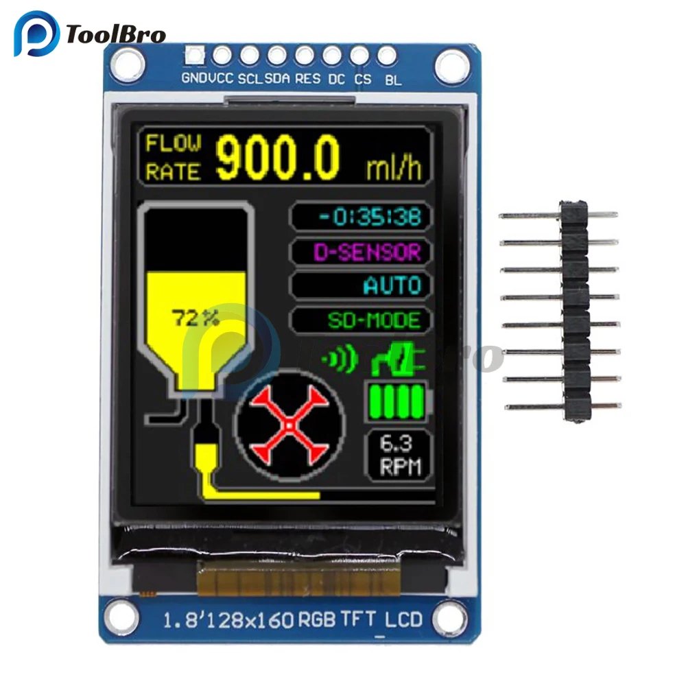 Pantalla LCD TFT a todo Color SPI, módulo ST7735, 1,8 V, 1,8 pulgadas ...