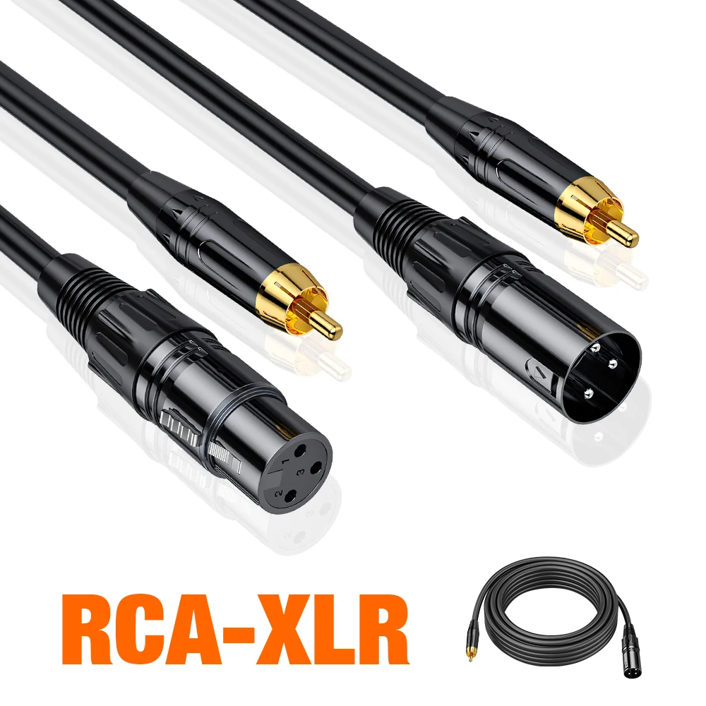 XLR-F-mea-para-RCA-Macho-Cabo-HiFi-Stereo-Audio-Speaker-Microfone ...