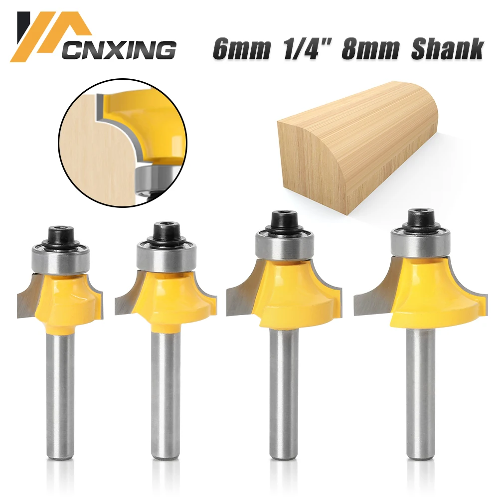 6mm/6.35mm/8mm Shank Corner Rounding Over Router Bit With Bearing Wood ...