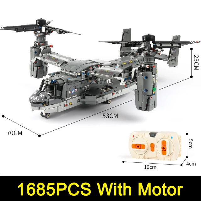 1685 PCS WW2 High-tech Military Weapon V-22 Osprey Airplane Remote ...