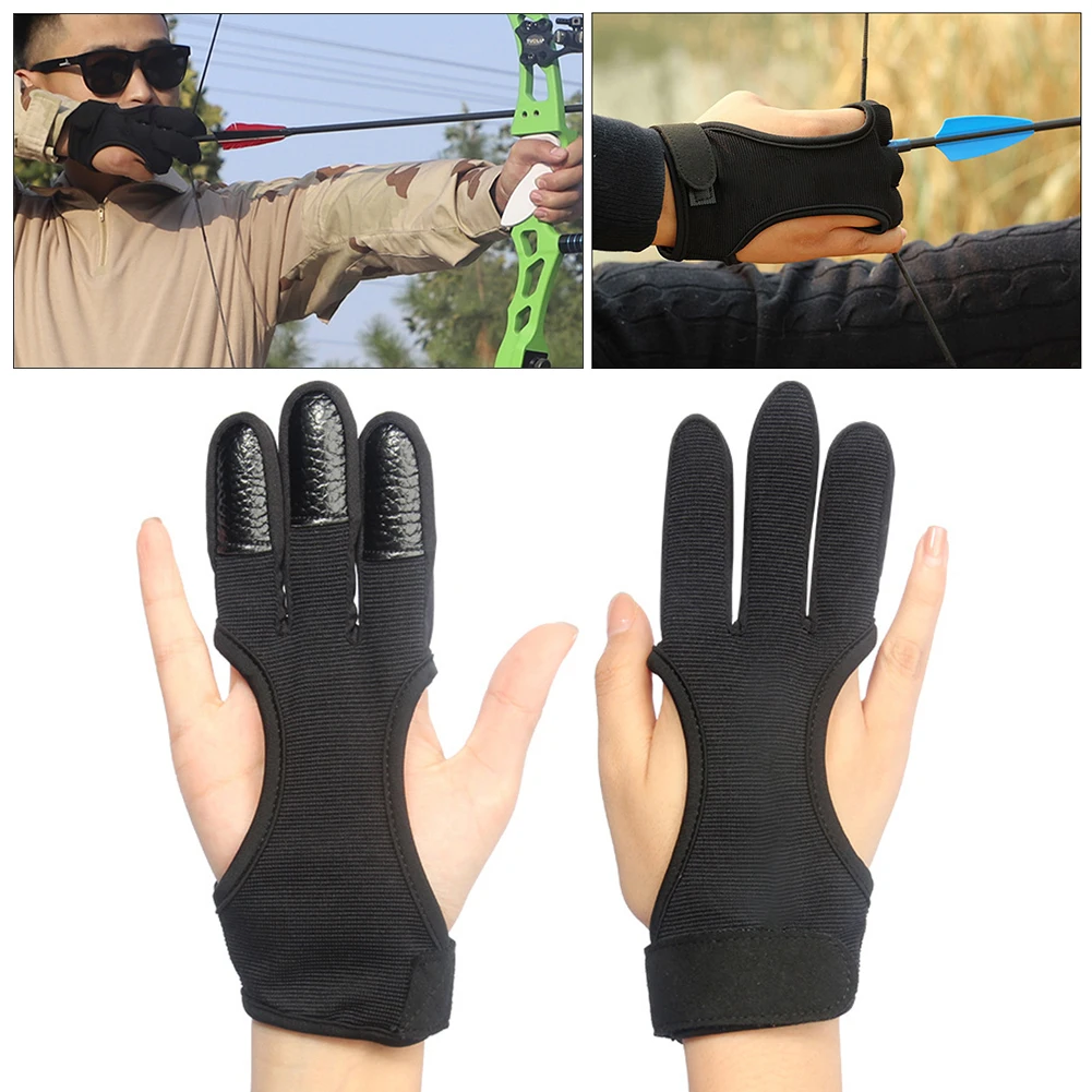 Archery-Three-finger-Gloves-Elastic-Hunting-Shooting-Gloves-with-3 ...