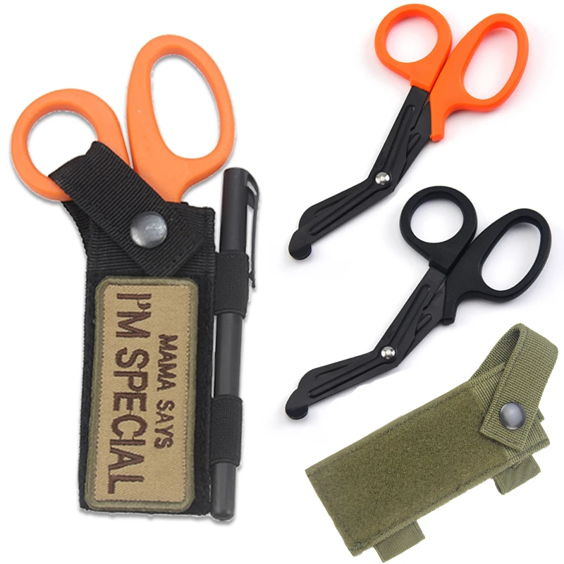 Medical-Rescue-Scissors-with-Sheath-Stainless-Steel-Wound-Gauze-First ...