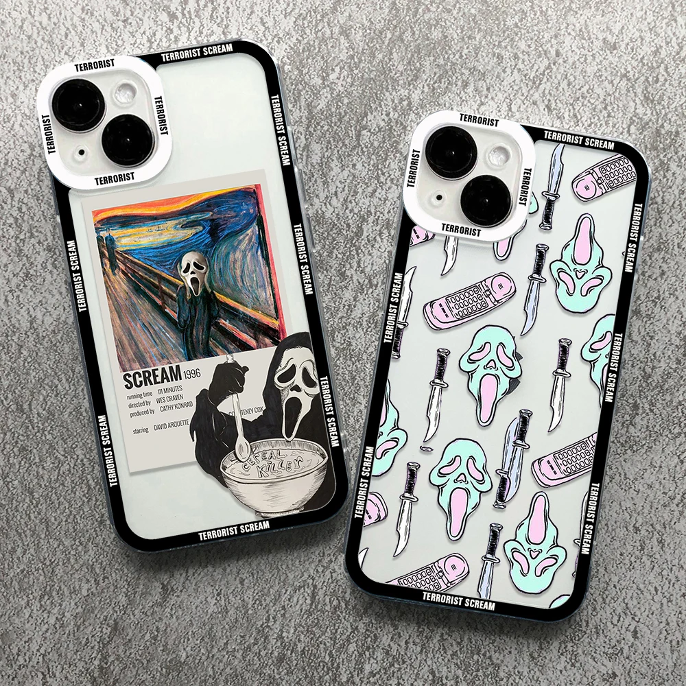 Ghostface horror scream arte caso do telefone para o iphone 11 12 13 14 ...