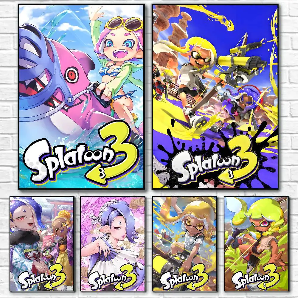 Game S-Splatoon 3 Poster painting poster with prints Home bedroom ...