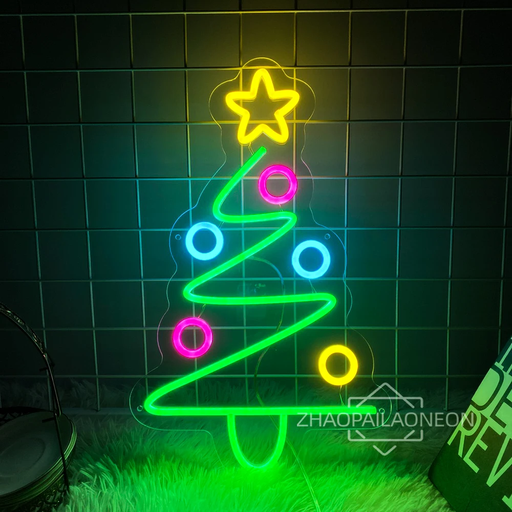 Christmas-Trees-Neon-Sign-Lighting-Christmas-Decor-Home-Room-Decor ...