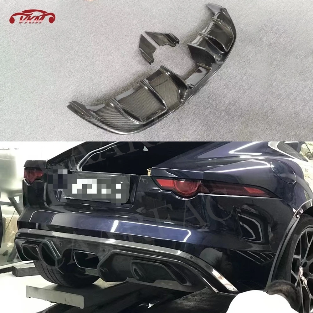 Carbon Fiber Rear Lip Spoiler Diffuser for Jaguar F-Type Coupe 2015 ...