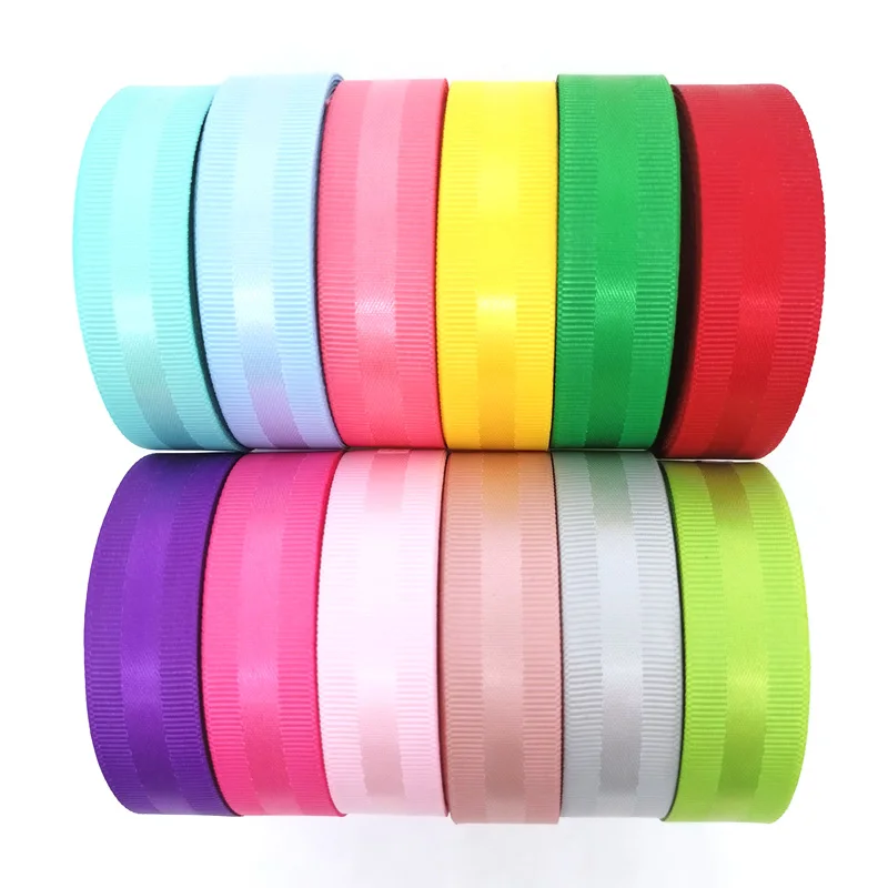 (10 Yards) 9/16/25/38mm Grosgrain Satin Ribbon 100% Polyester Fabric ...