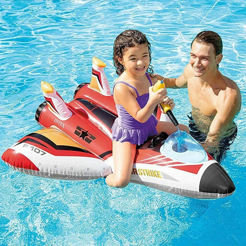 Inflatable Float Seat Baby Ring Children Airplane Swim Circle Automatic ...