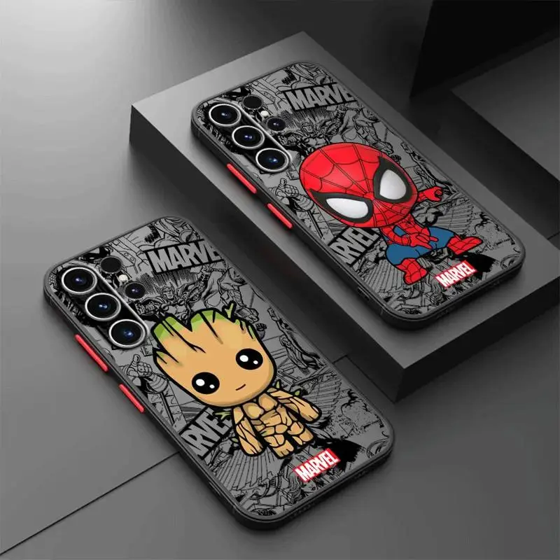 Cartoon-Marvel-Spiderman-Groot-Phone-Case-for-Samsung-Galaxy-S24-Ultra ...