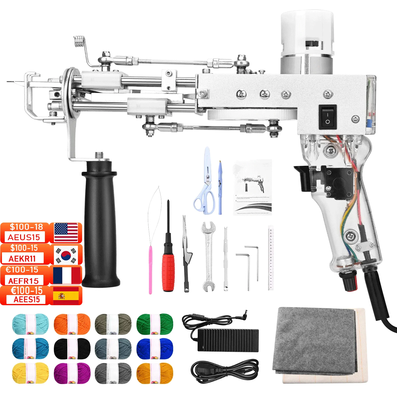 Cut Pile Tufting Gun Original AK-I Rug Making kit Rug Gun Machine ...