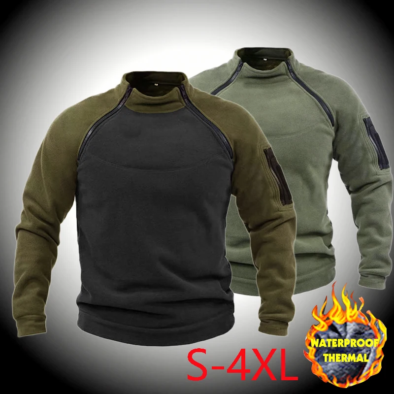 Army Fleece Tactical Jackets Men Military Pullover Oversized Fishing ...
