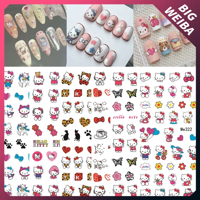 Hello Kitty Nails With Cheetah Print