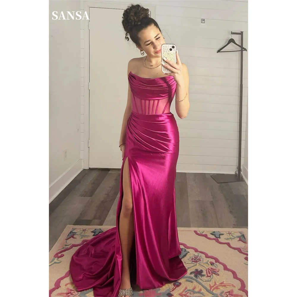 Sansa-Strapless-Satin-Prom-Dress-Pleats-Sleeveless-Vestidos-De-Fiesta ...