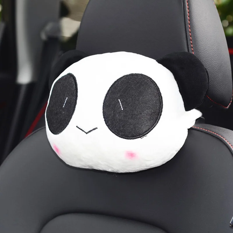 Car Head Pillow Creative Car Panda Head Pillow Cartoon Panda Cute Neck ...