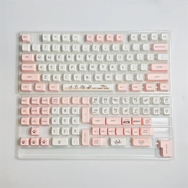XDA PBT Keycaps Fog in November/Miaomiao/Strange cat Dye Sub Keycap For ...