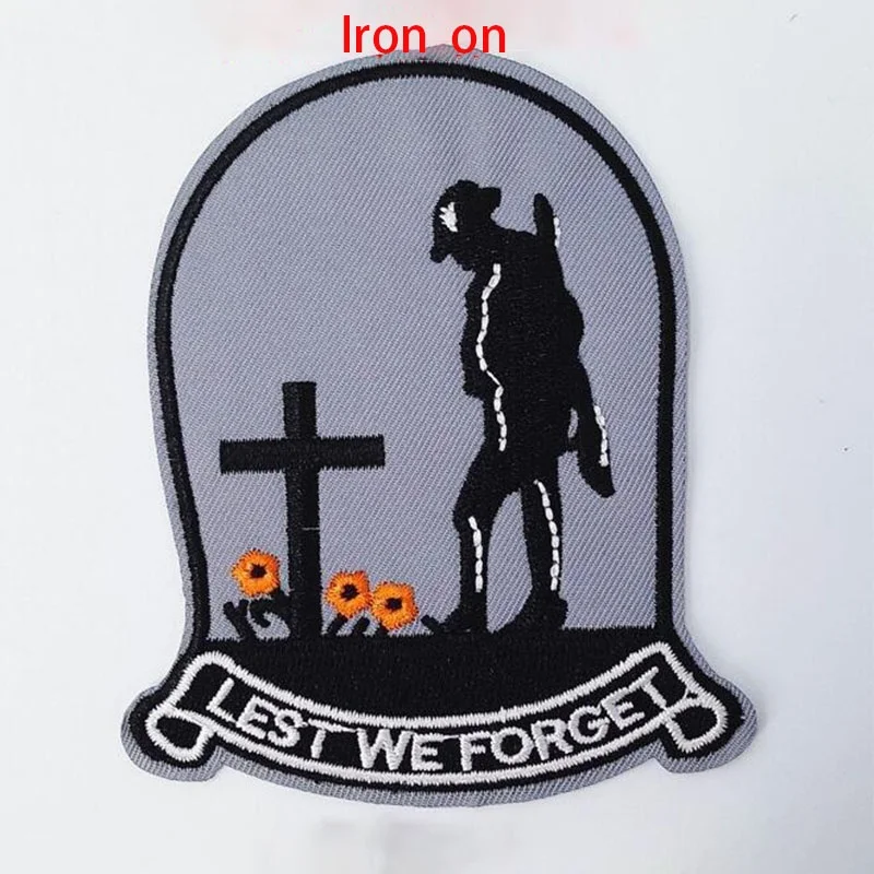 Embroidered-Poppy-Patch-Iron-on-Sew-on-Badge-Remembrance-Day-Army ...