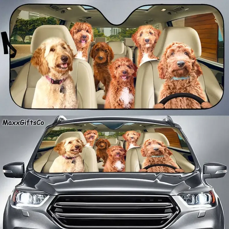 Irish-Doodle-Car-Sun-Shade-Irish-Doodle-Windshield-Dogs-Family-Sunshade ...