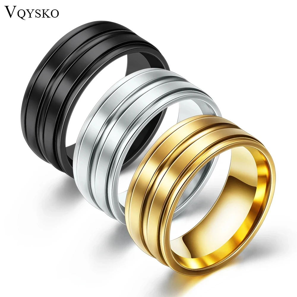 Titanium-Stainless-Steel-Rings-For-Men-Women-Double-Dull-Polish-Fashion ...