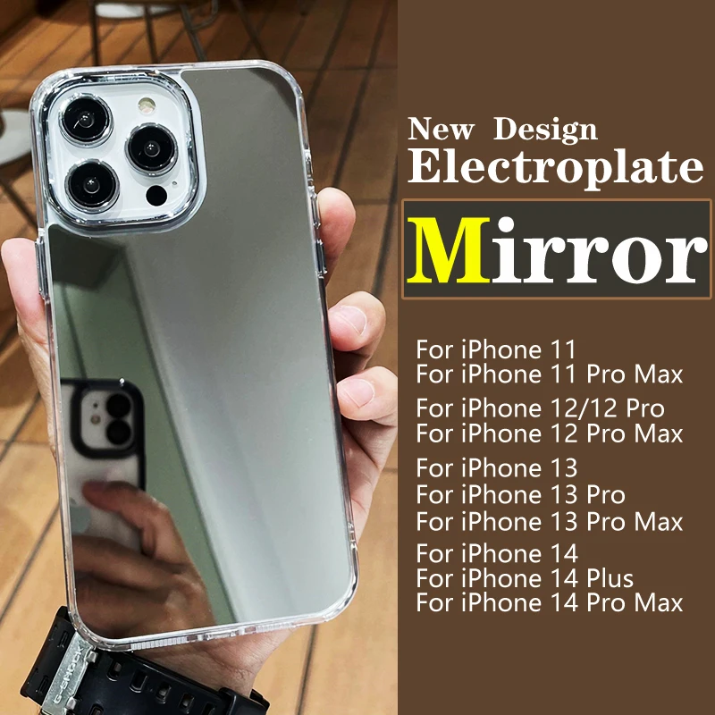 Luxury-Plating-Silver-Cosmetic-Mirror-Soft-Silicone-Case-For-iPhone-15 ...