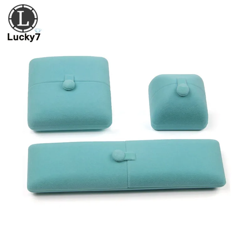 Light Blue Double Open Jewelry Box Wedding Marriage Ring Box Valentine ...