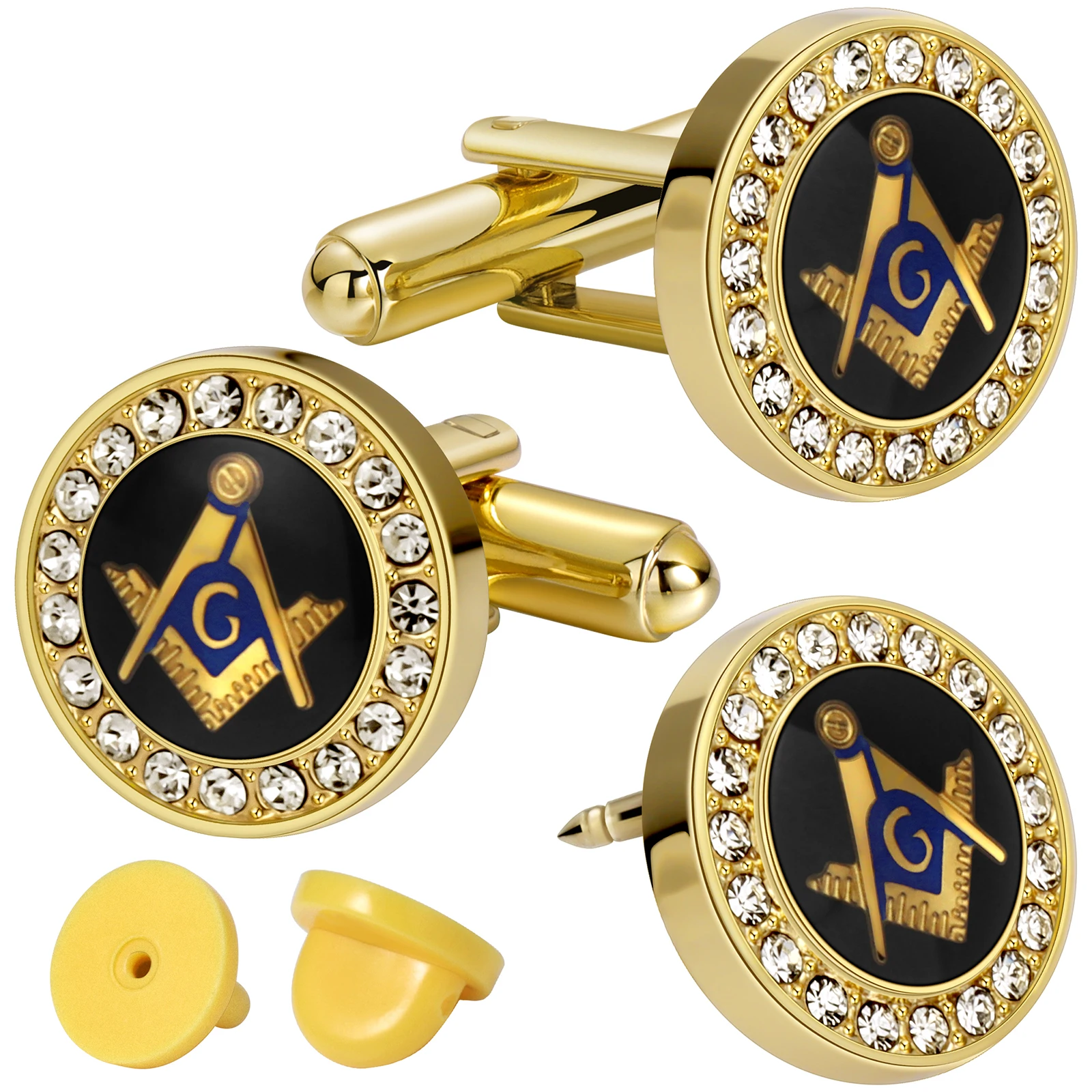 Freemason Masonic Tie Clip and Cufflinks for Men,Gift Box Packed,Mens ...