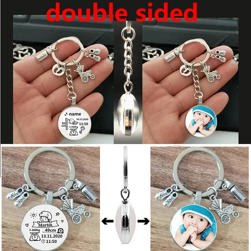 Custom Baby Keychain | Baby Birth Keychain | Birth Weight Height ...
