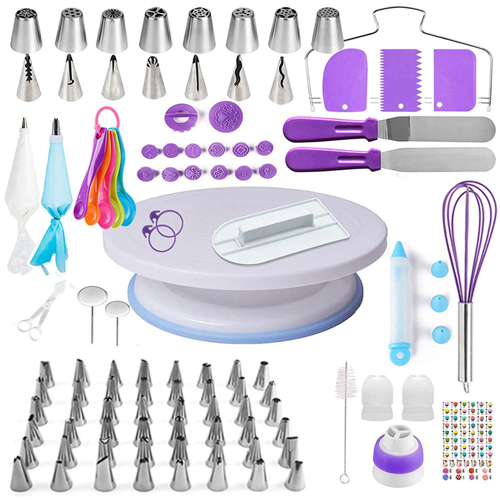137Pcs Cake Decorating Tools Kit Pastry Turntable Kit Piping Nozzle ...