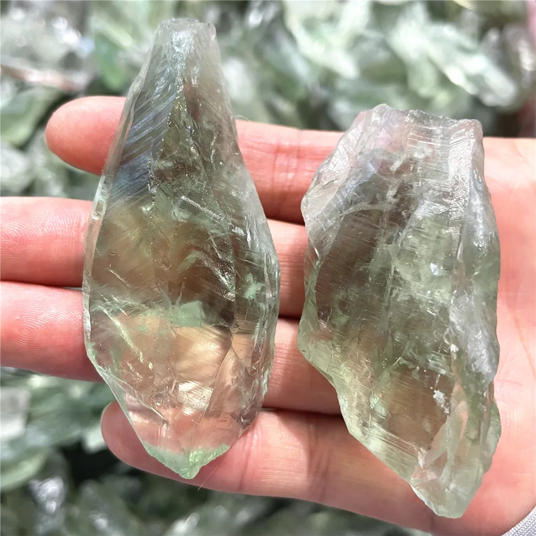 100% Natural Prasiolite Rough Raw Clear Quartz Green Crystal Stones ...