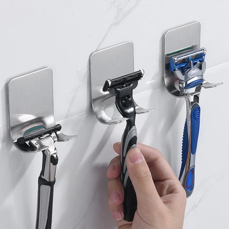Shaving Razor Holder Alumium Men Shaving Shaver Storage Hook Wall Shelf ...