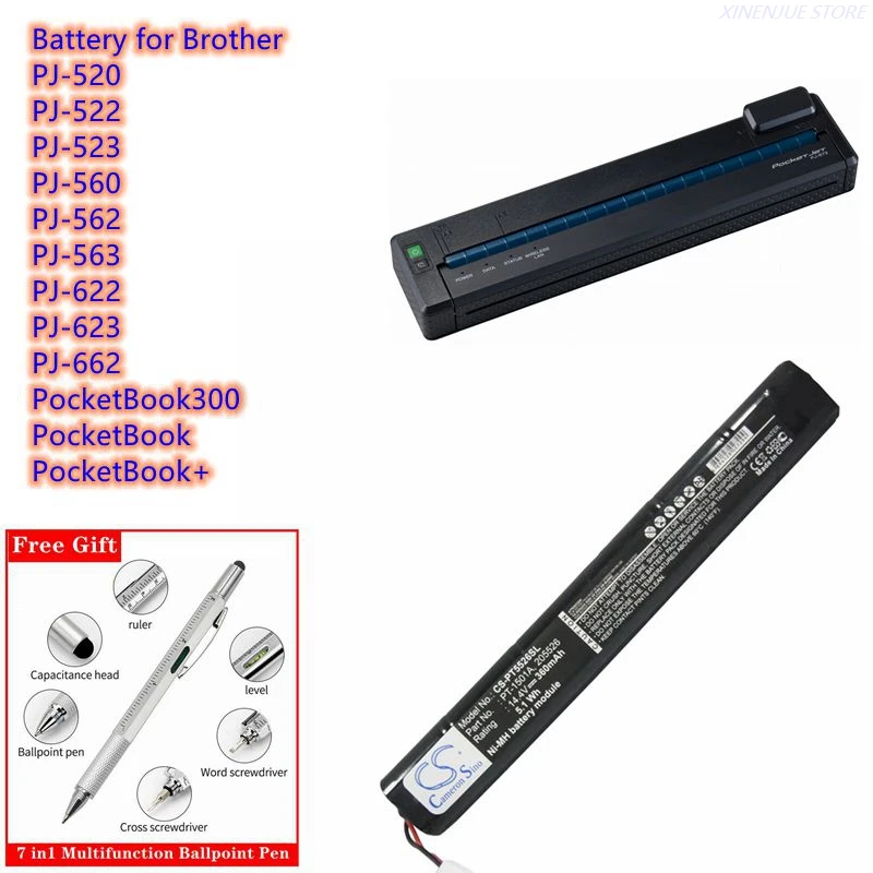 Portable Printer Battery For Brother Pj-520,pj-522,pj-523,pj-560,pj-562 ...