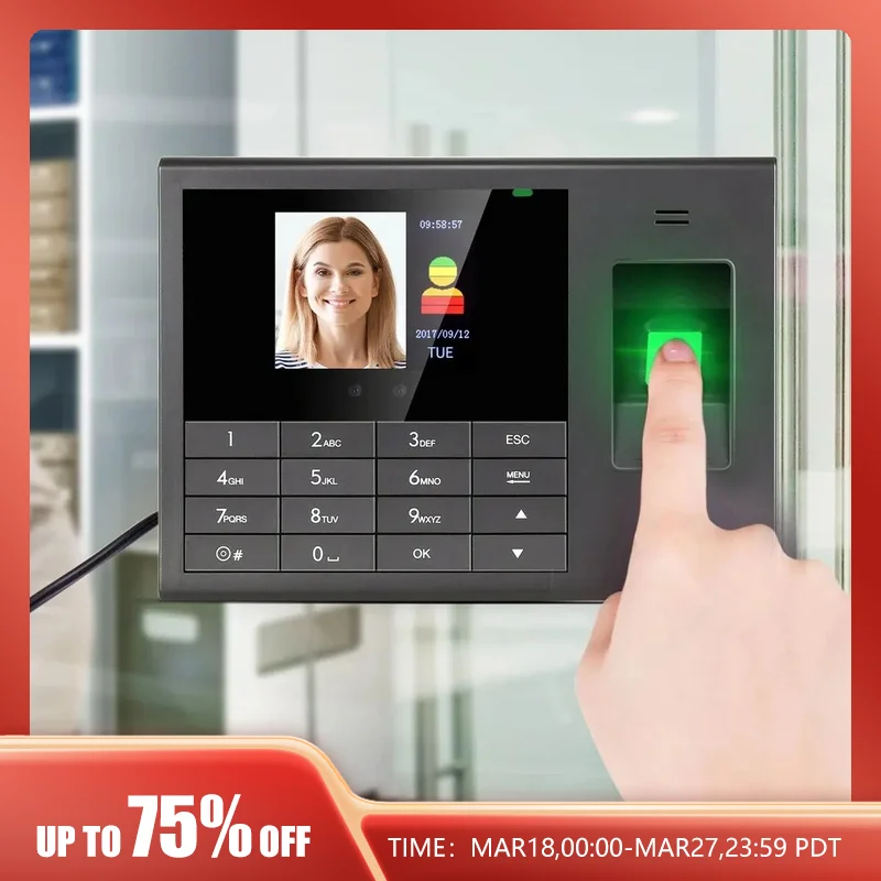 Deli-Biometric-Fingerprint-Gravador-Tempo-para-Reconhecimento-Empregado ...