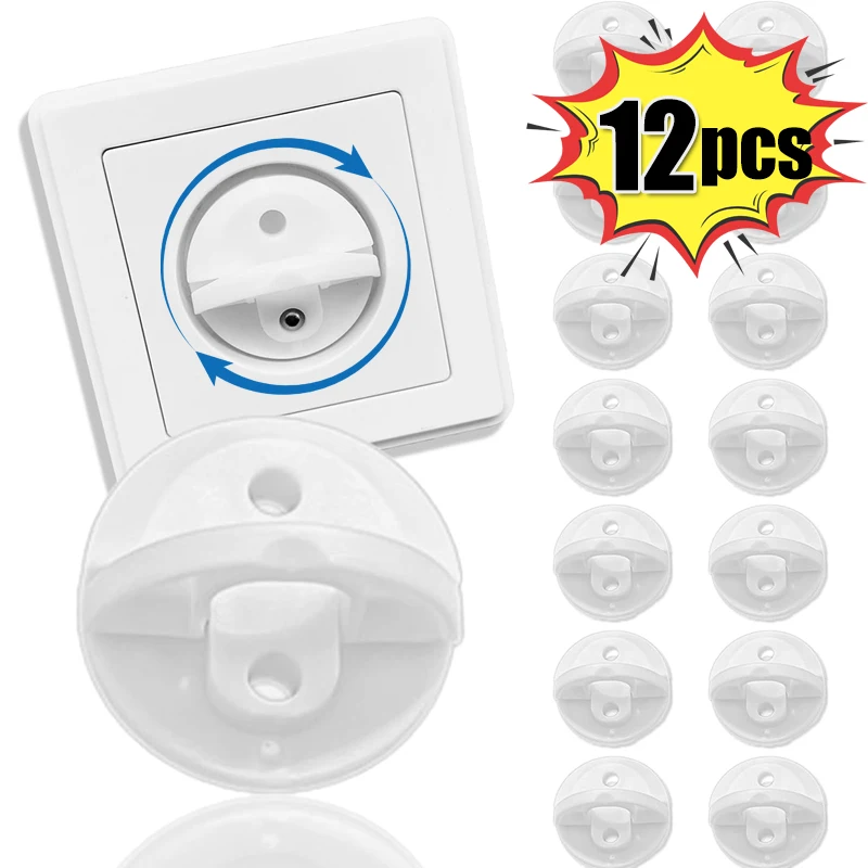 1-12Pcs Baby Child Electrical Safety Guard Protection Rotate Anti ...