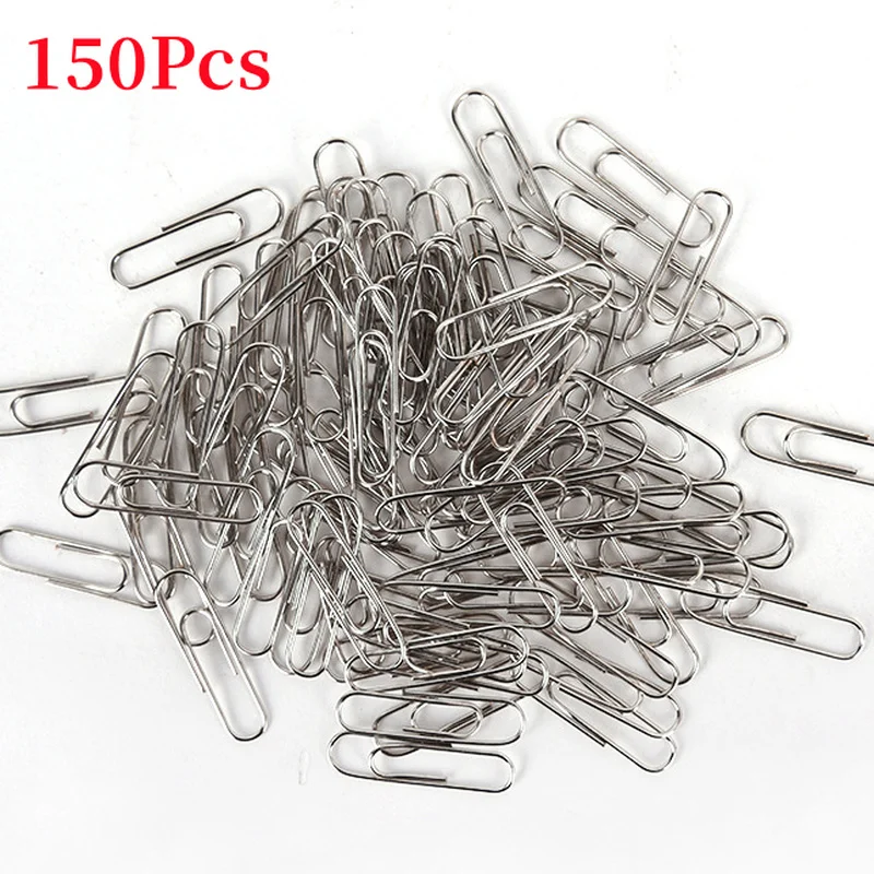 50-150Pcs-Paper-Clip-Metal-Memo-Clips-Bookmark-Stationery-Office ...