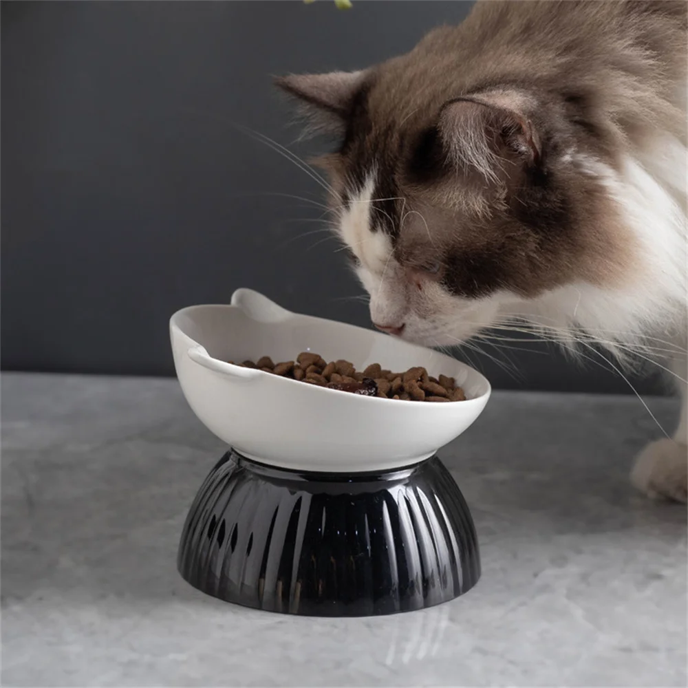 Cat-Bowl-Ceramic-Cartoon-Bowl-Cat-Neck-Protection-Integrated-Cat-Food ...