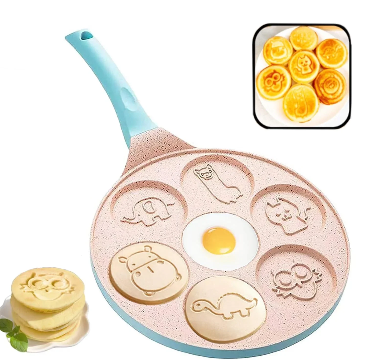 7-Cup-Dinosaur-Animals-Waffle-Maker-Pancake-Pancake-Pan-Nonstick ...