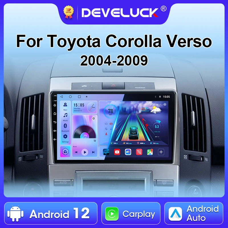 For-Toyota-Corolla-Verso-AR10-2004-2009-2-Din-Android-12-Car-Radio ...