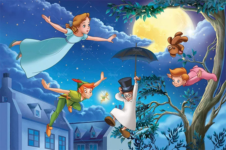 Peter Pan And Tinkerbell Flying