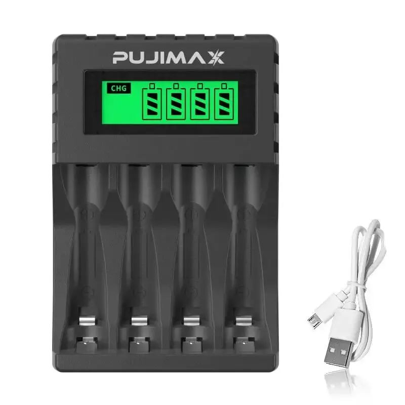 4 Slots Inteligent LCD Display Battery Charger Suitable for 1.2V AAAVAA ...