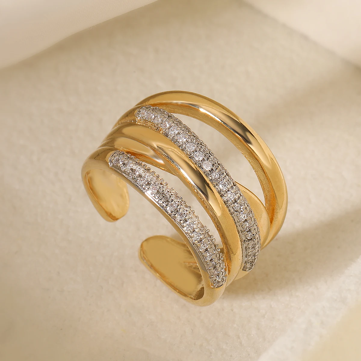 NEWBUY-Fashion-Silver-Gold-Mix-Color-Plated-Wedding-Rings-For-Elegant ...