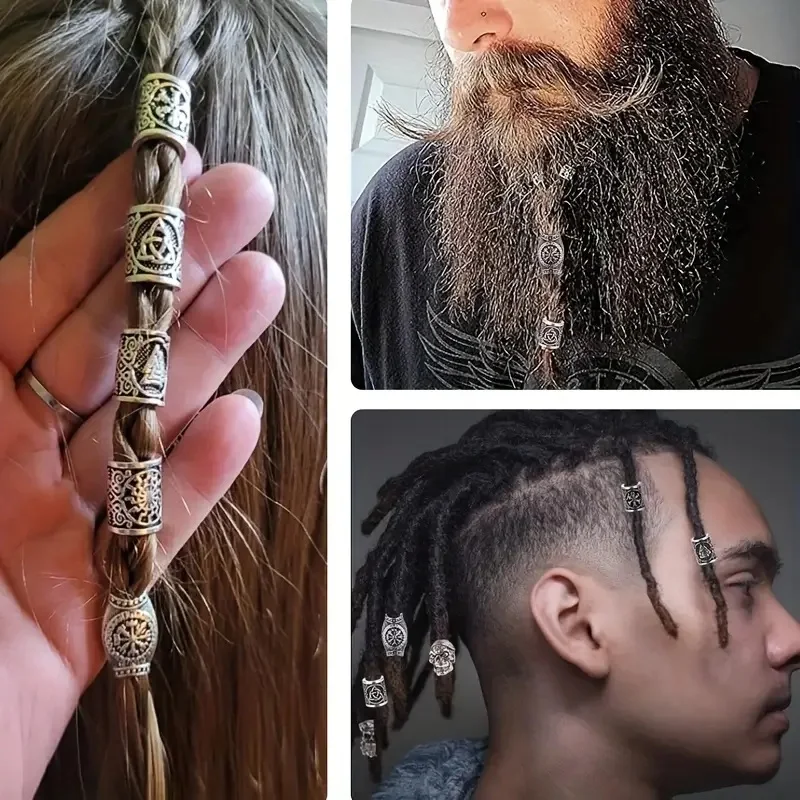 24pcs-Hair-Tube-Norwegian-Viking-Rune-Hair-Beard-DIY-Braided-For-Hair ...