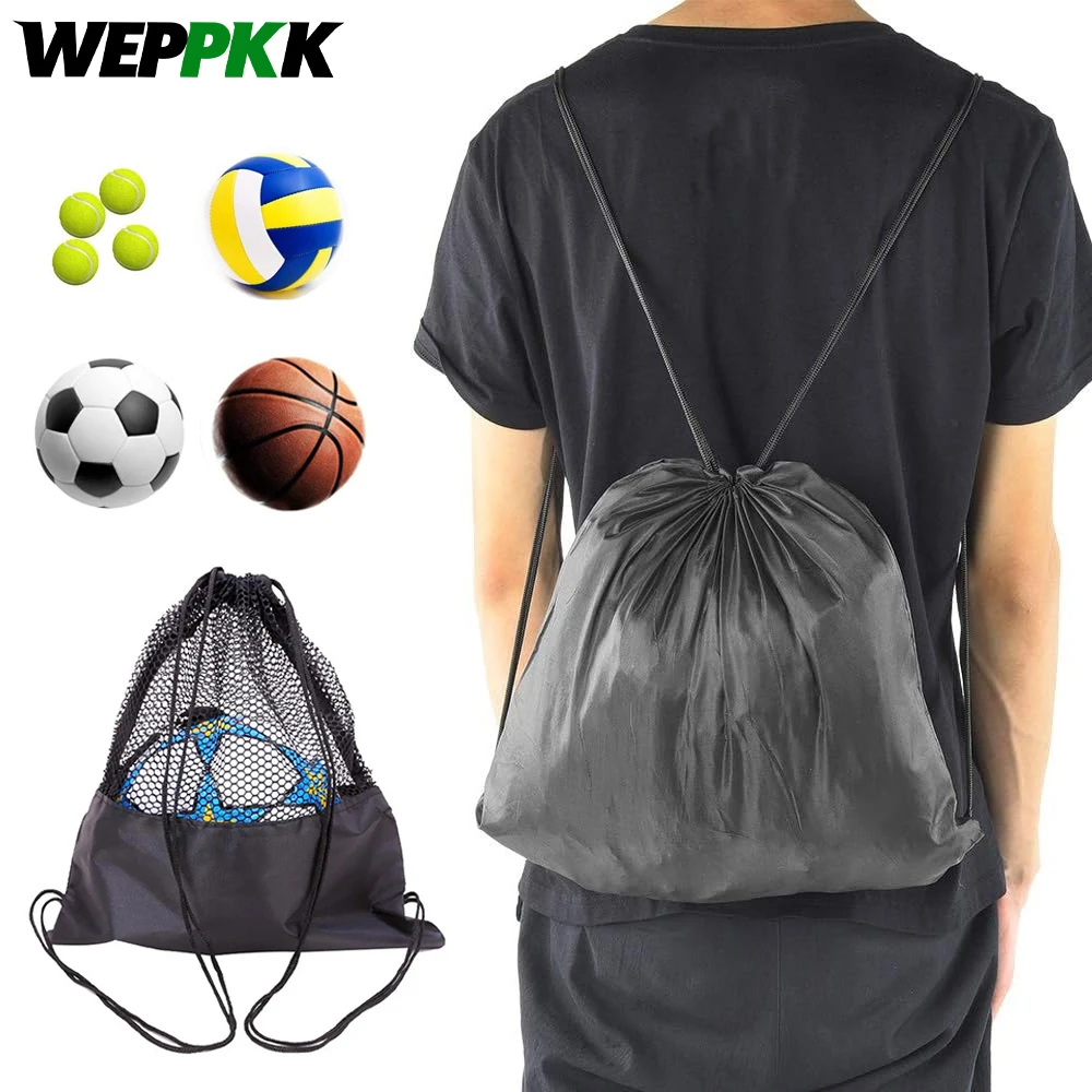 1PCS Single Ball Bag Mesh Carrying Drawstring Bag Pouch Adjustable Ball ...