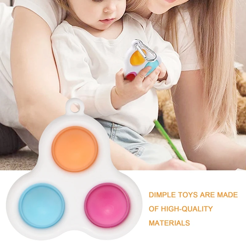 5 Pack Simple Dimple Fidget Toys,Keychain Stress Reliever Toy For ...