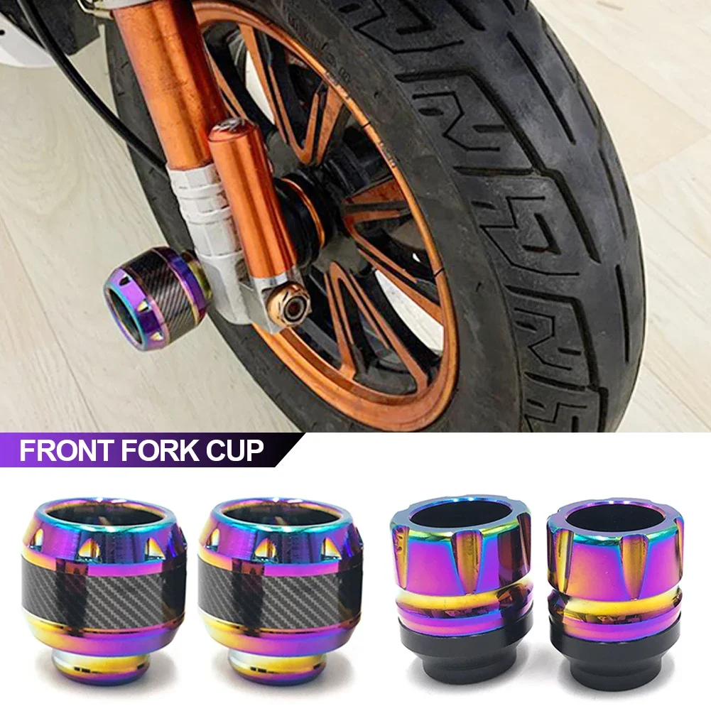 2PCS-Burning-Titanium-Motorcycle-Frame-Slider-Aluminum-Front-Fork-Cup ...